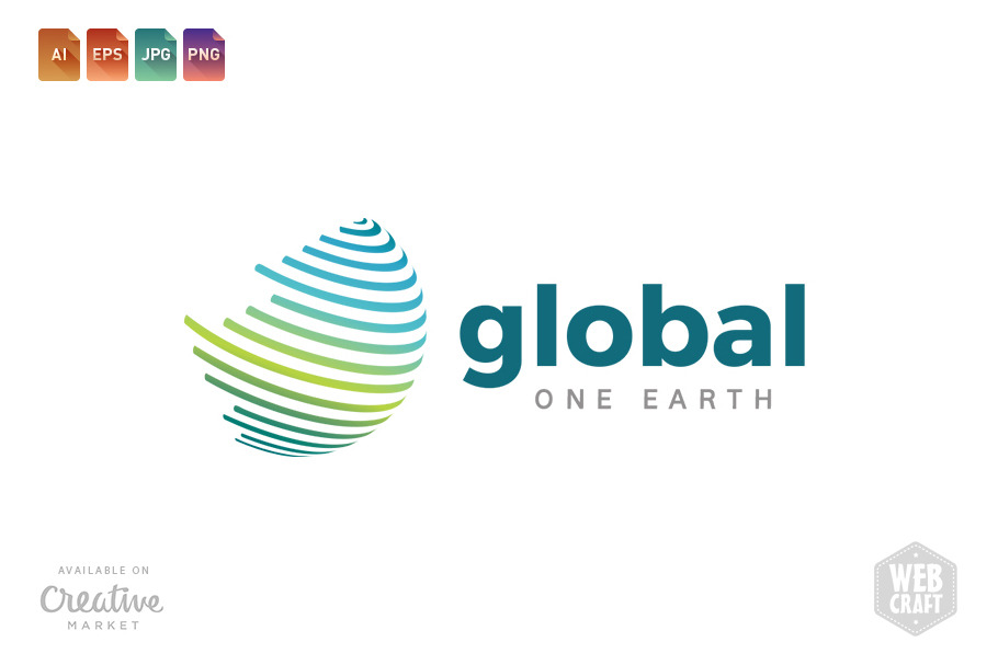Global One Earth Logo Template, a Branding & Logo Template by WebCraft
