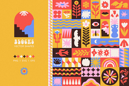 Block Print Vector Pattern | Graphics ~ Creative Market