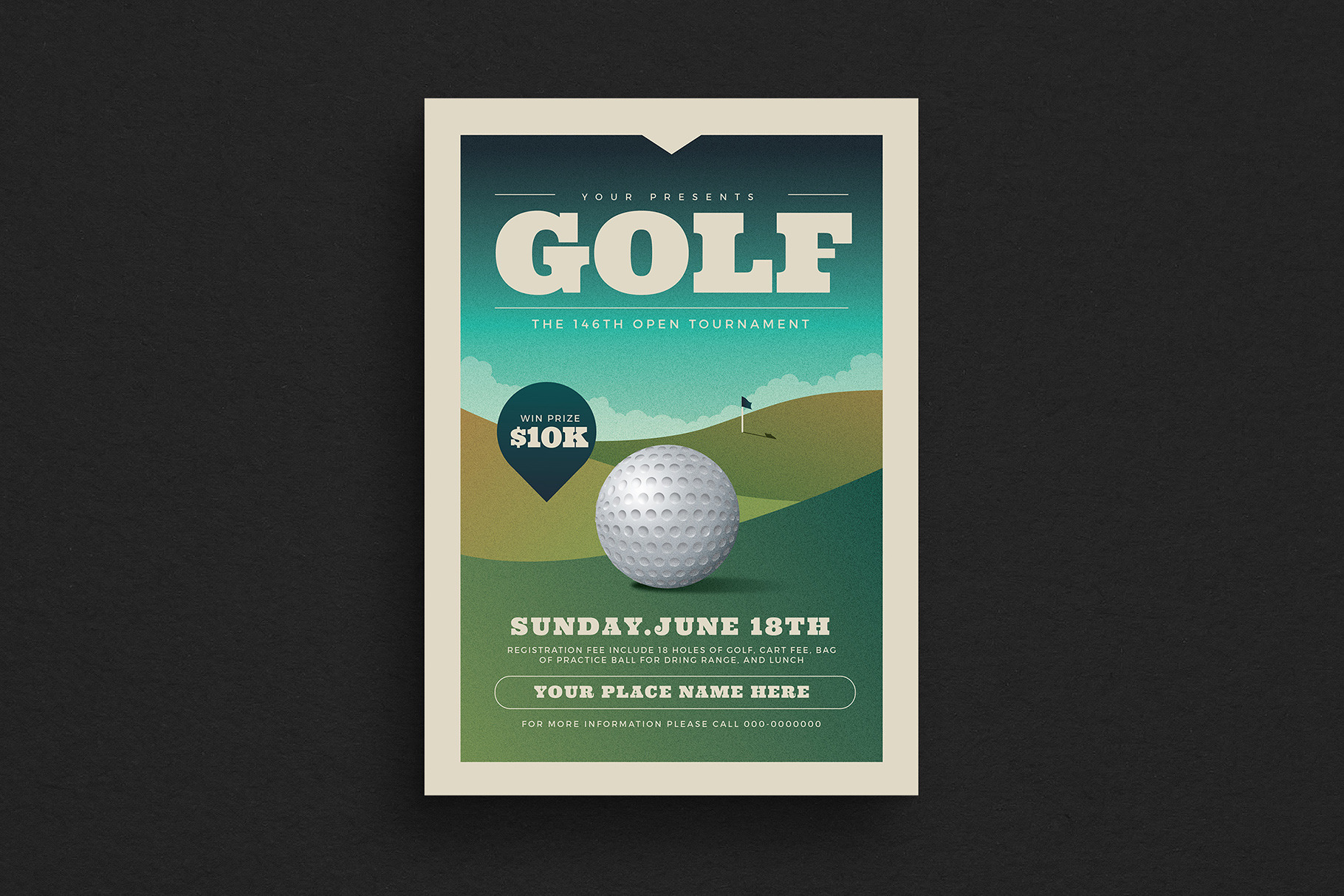 Golf Tournament Event Flyer, a Flyer Template by Guuver | Creative Market