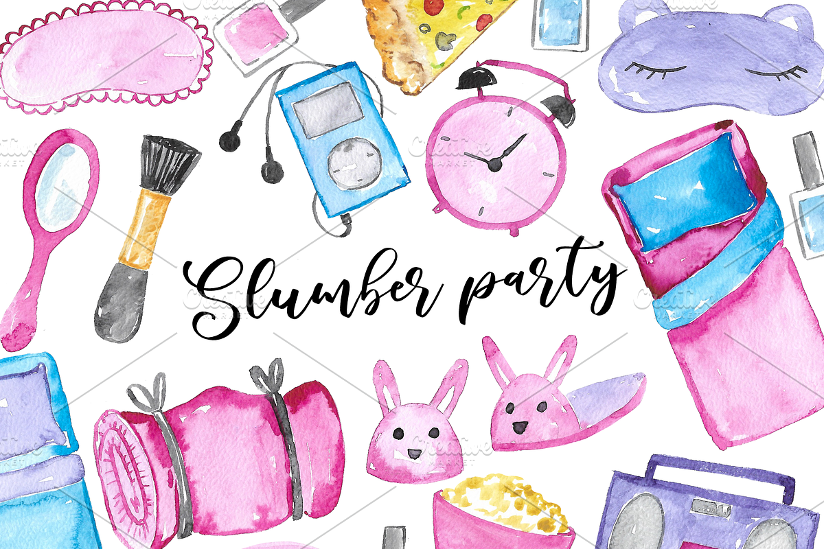 Slumber Party Digital Clipart, an Object Graphic by NaliaArt | Creative ...