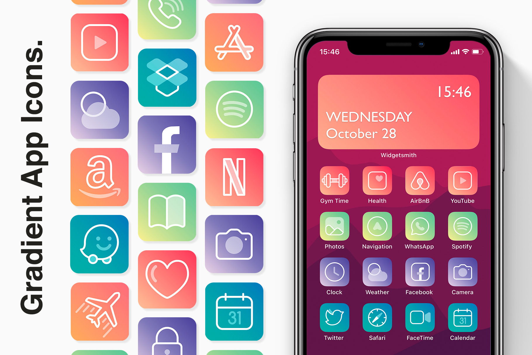 iOS 14 Gradient App Icons & Extras, a Wallpaper Graphic by amber&ink