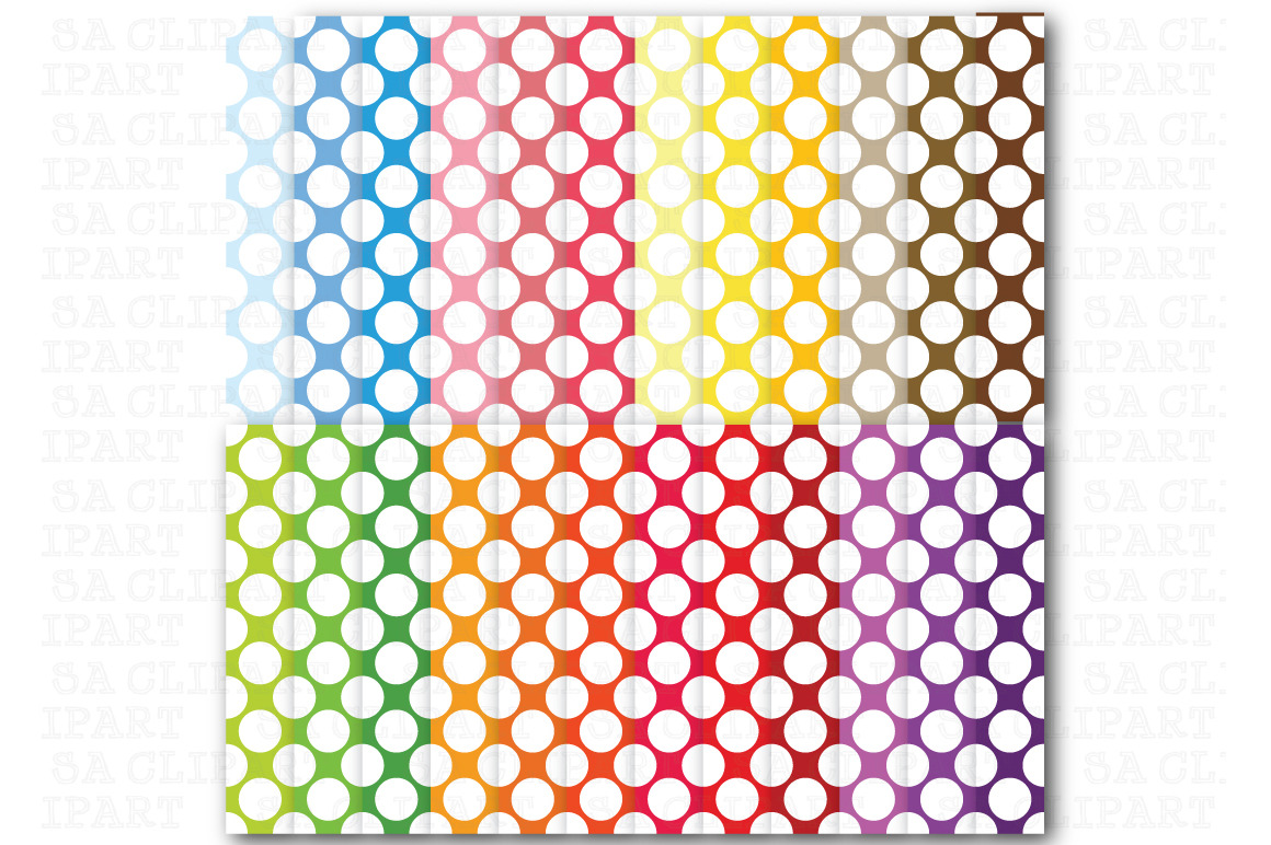 24Polka Dots Digital Papers Pack, an Illustration by SA ClipArt