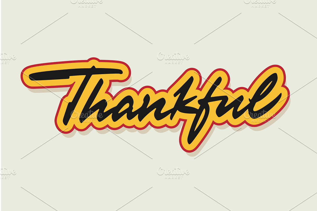 Thankful vector lettering, a Branding & Logo Template by Zagach Letters