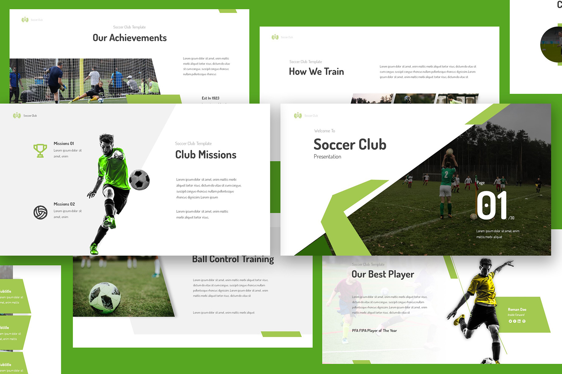 Soccer Club Keynote Presentation, a Presentation Template by Giant Design