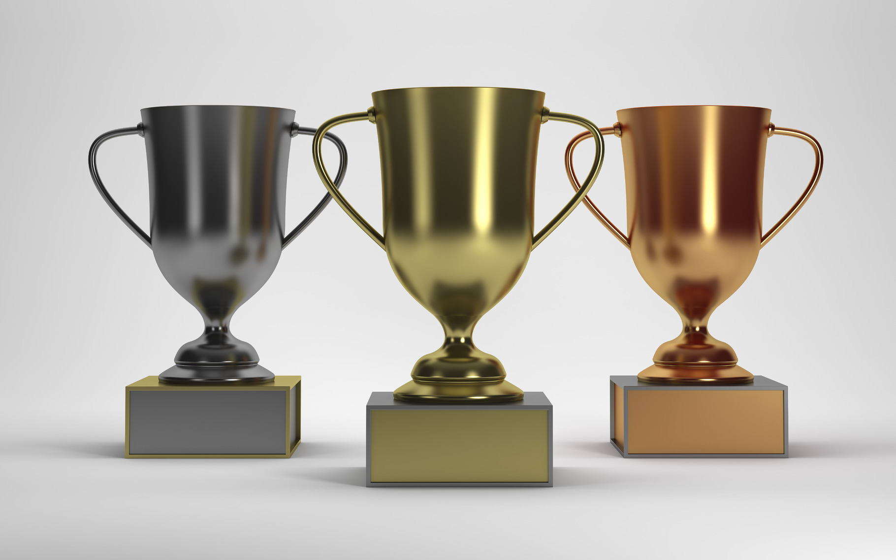 3D Rendering Trophies on white background, an Illustration by Tampatra