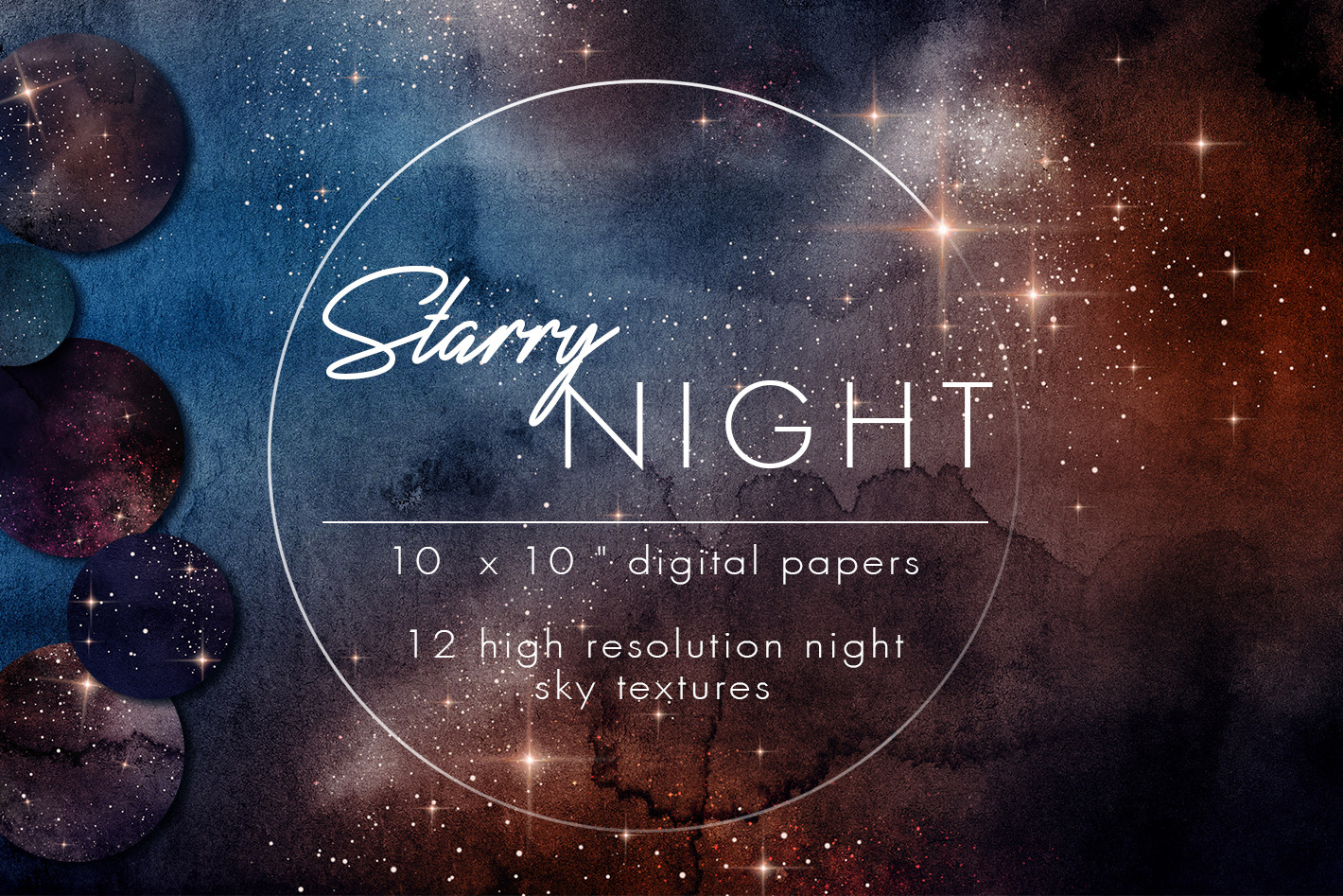 12 Starry night textures with stars, a Texture Graphic by PixelJungle