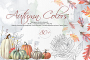 Thanksgiving Watercolor Clipart, PNG