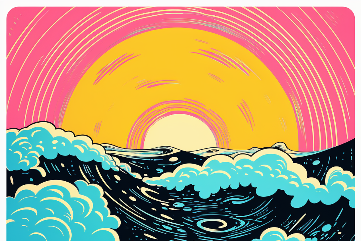 Pop Art Waves, a Pattern Graphic by Printable Treasure