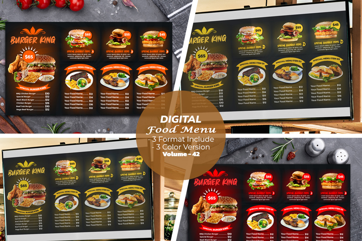 Digital Food Menu Design Template, a Stationery Template by MRI STUDIO ...