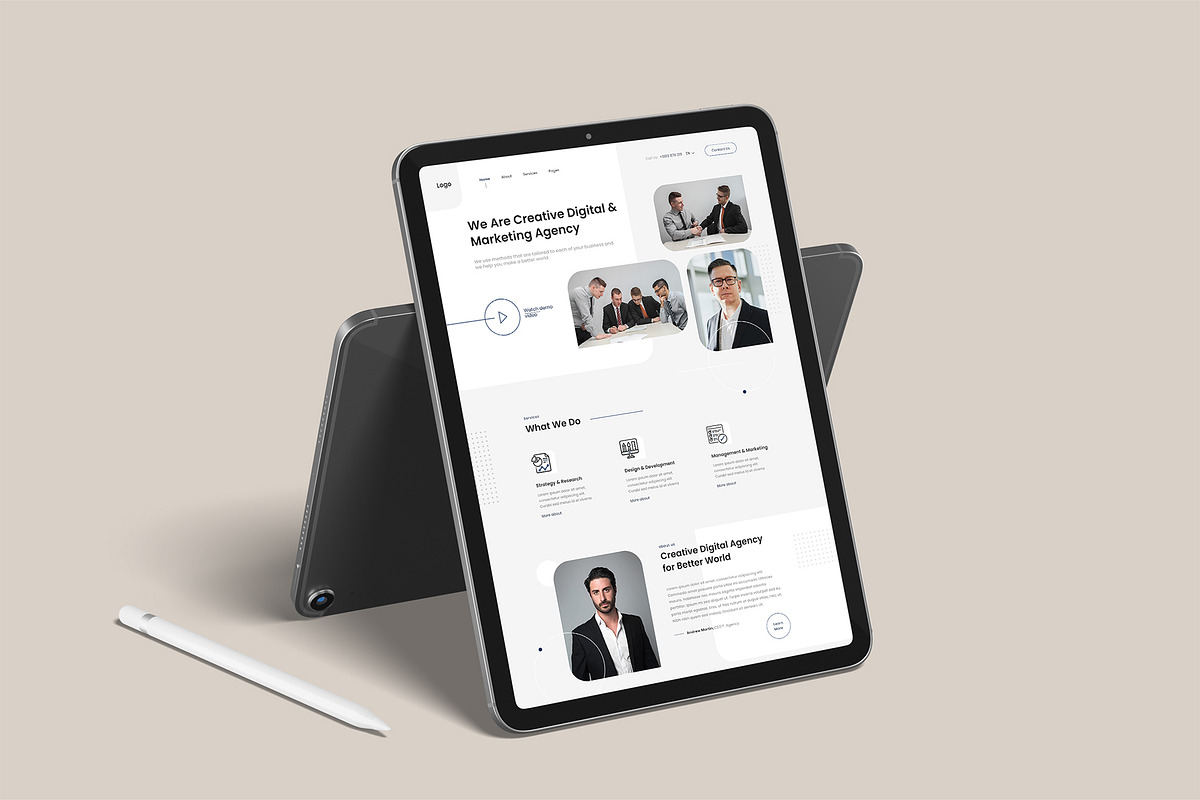 iPad Air - Web App Presentation Mockup