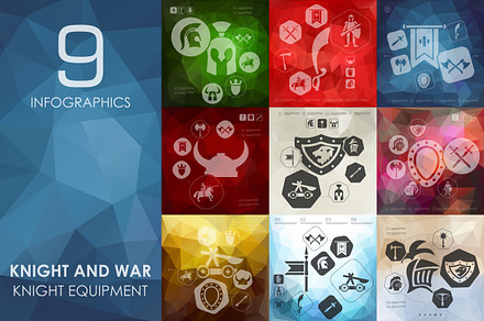 9 knight and war infographics, a Presentation Template by Palau