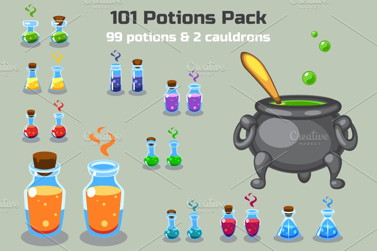 Potions Pack, an Object Graphic by AhNinniah | Creative Market