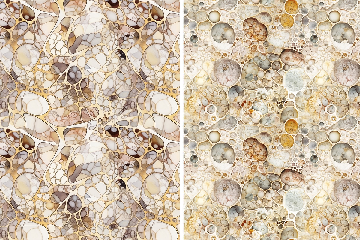 Seamless patterns with organic cells, a Pattern Graphic by Bubert Art