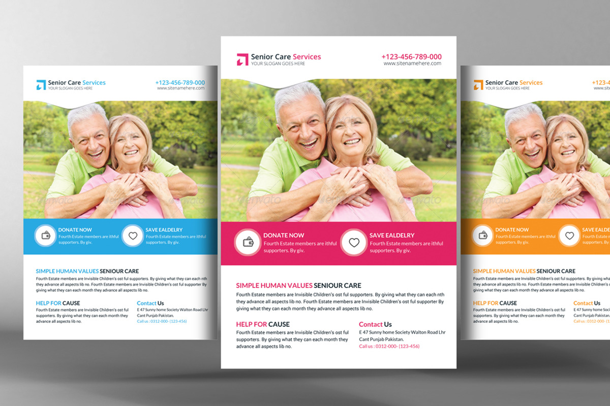 Senior Care Flyer Template, a Flyer Template by graphicforest