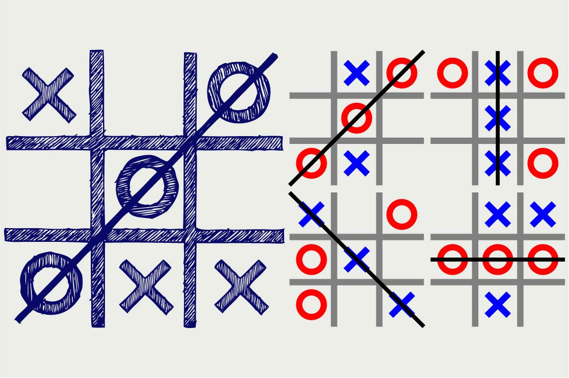 Noughts and crosses SVG, an Outline Icon by LineworkStock