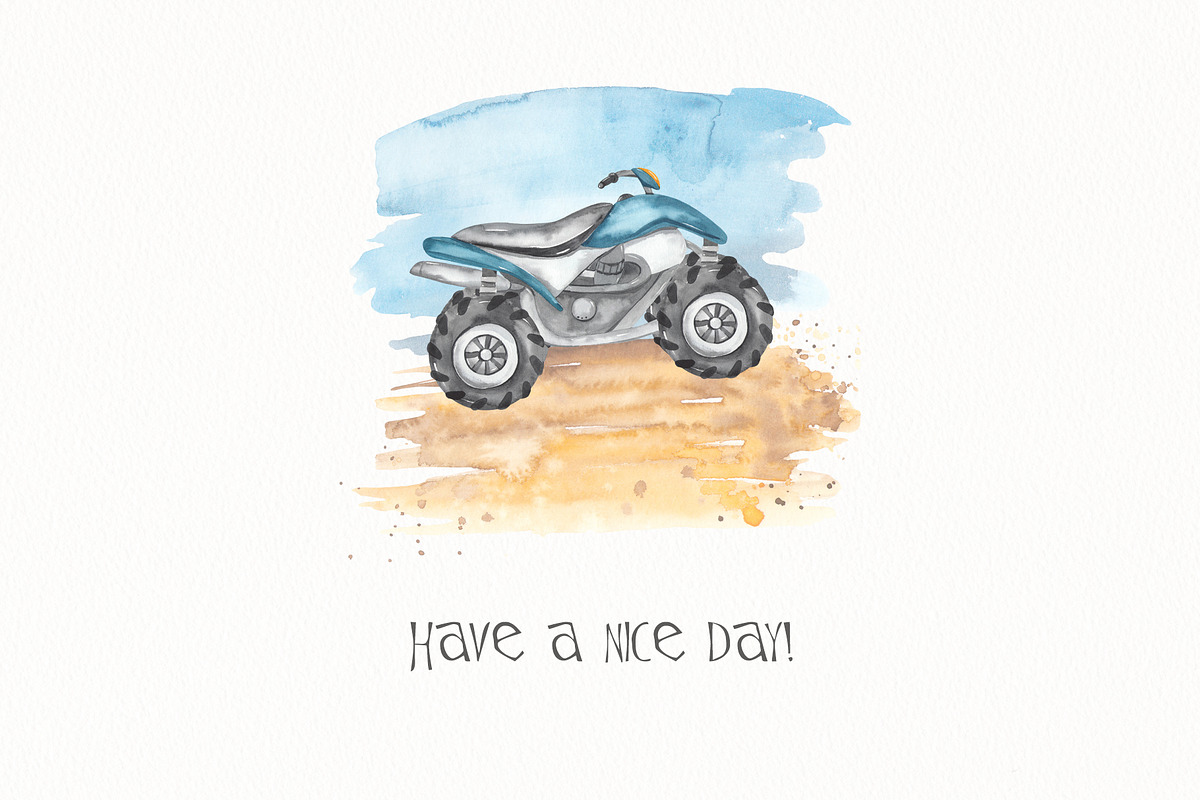 Quad bikes watercolor