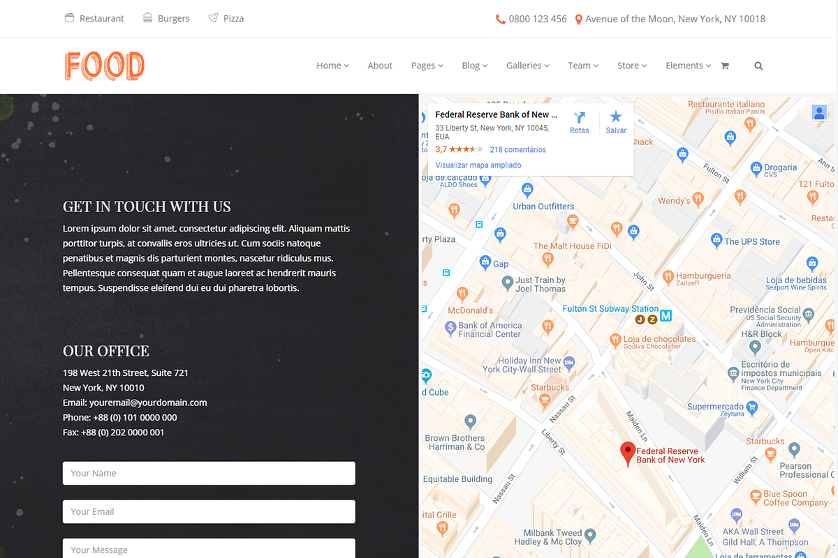 Food Restaurant & Bar WordPress Theme