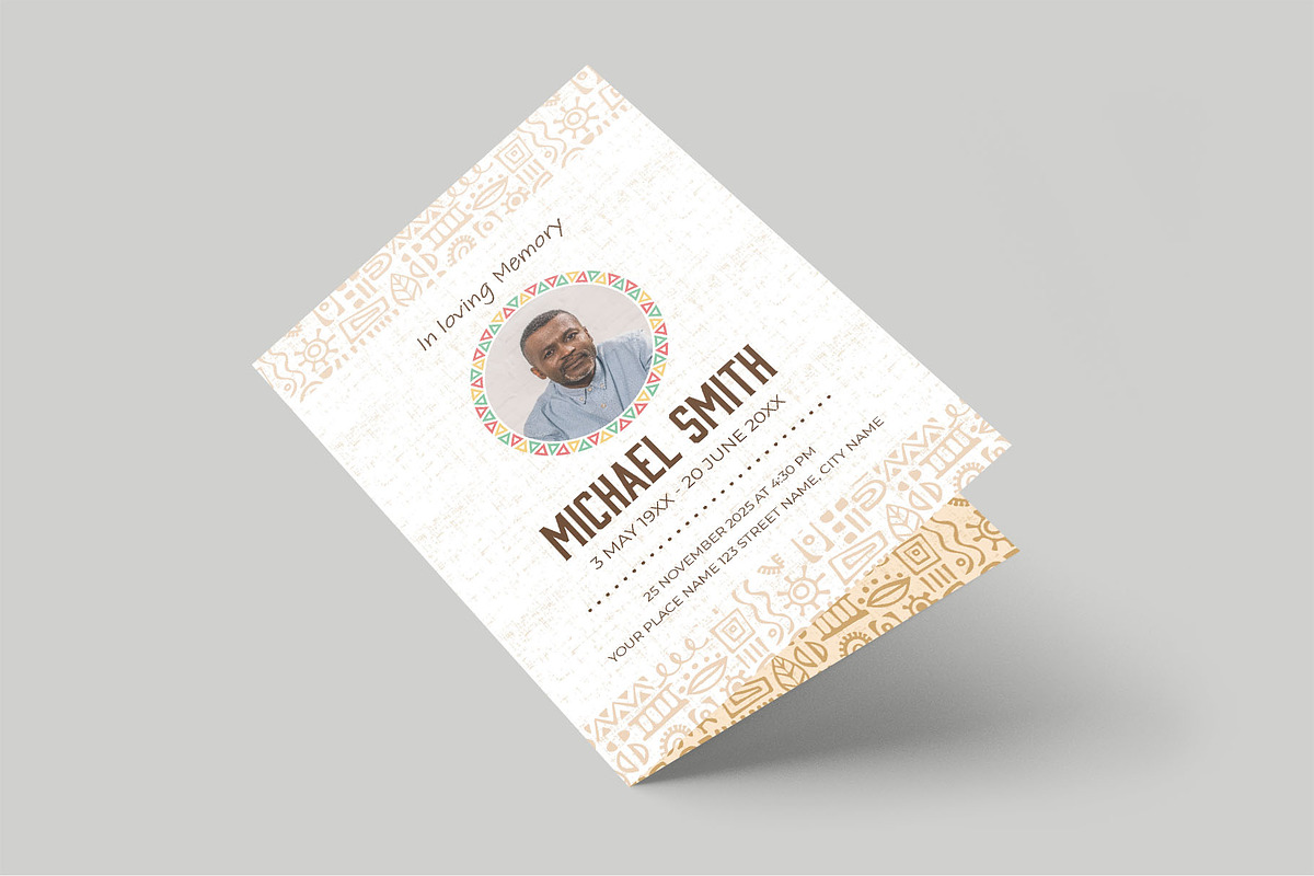 African Funeral Program Template, a Flyer Template by BrandPacks