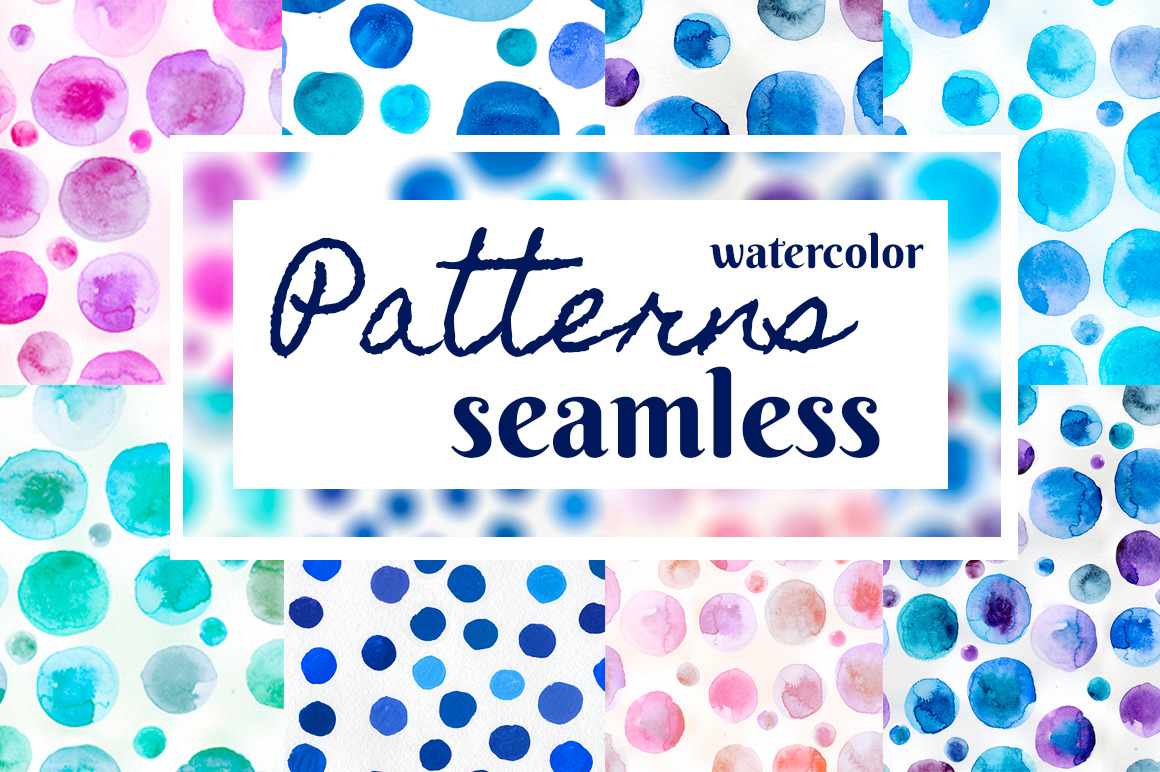 Watercolor seamless patterns set, a Pattern Graphic by Vasilevska