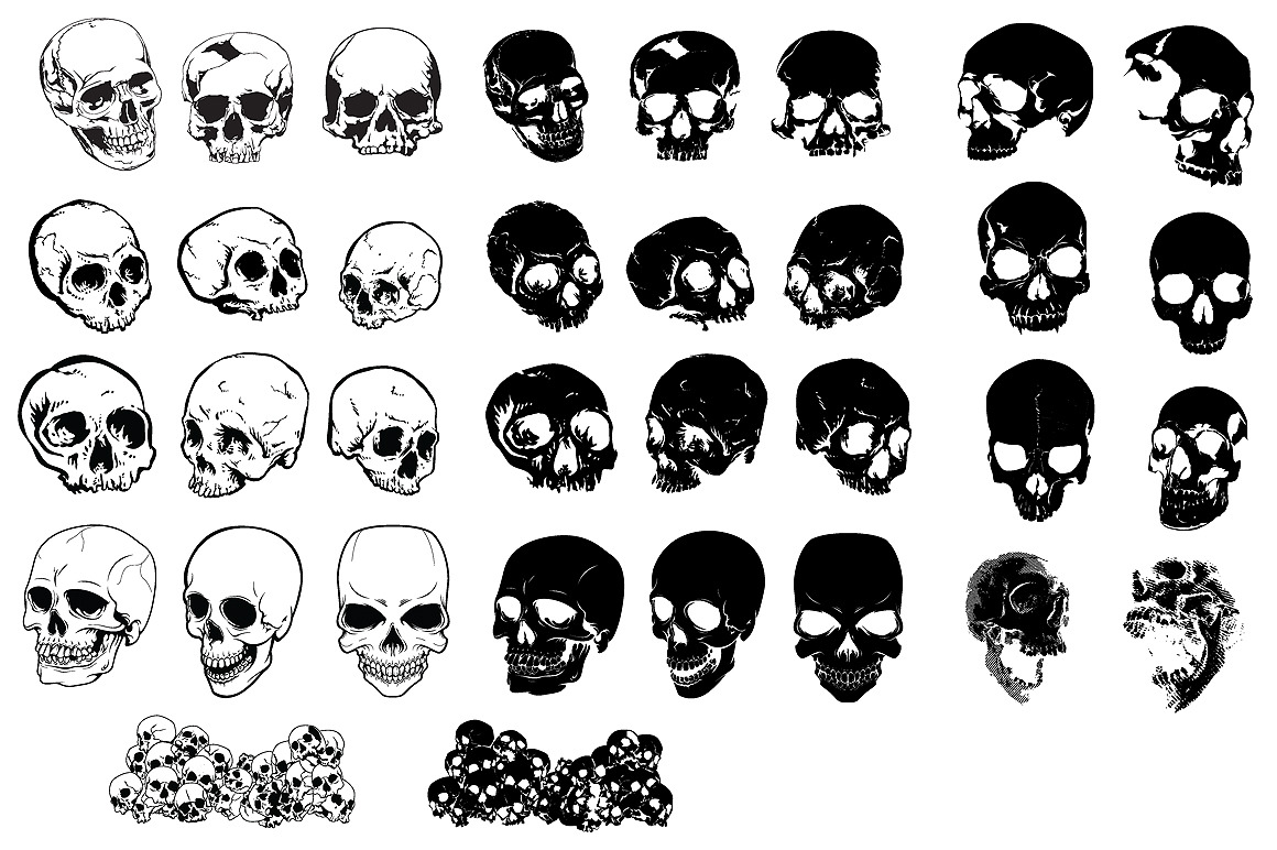 Skulls Vector Pack #2, an Illustration by Go Media's Arsenal