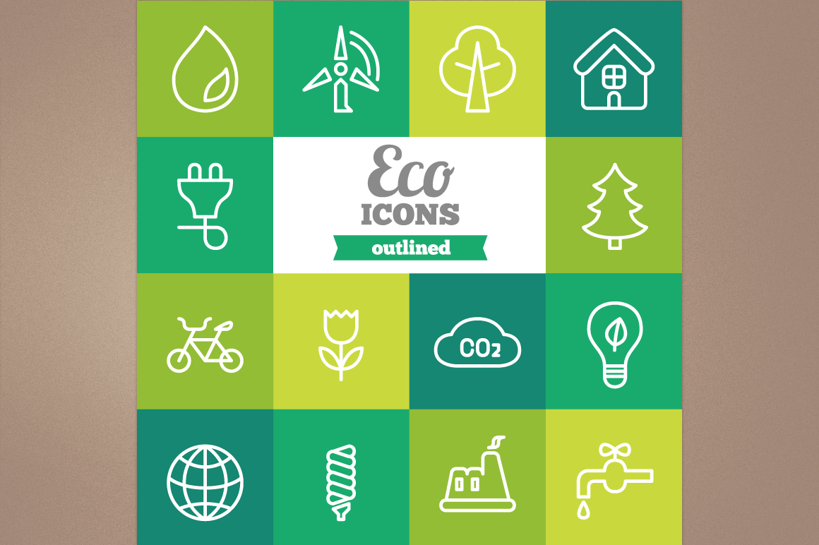 Outlined eco icons, an Outline Icon by miumiu