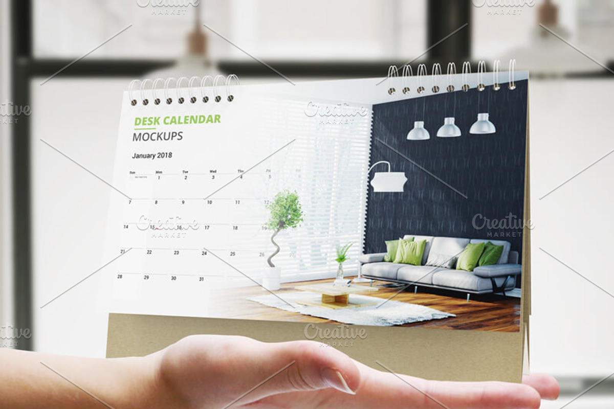 Realistic Desk Calendar Mock ups, a Mockup by Vectogravic Design