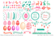 90 Easter clip art, vector set, a Graphic by Illustree