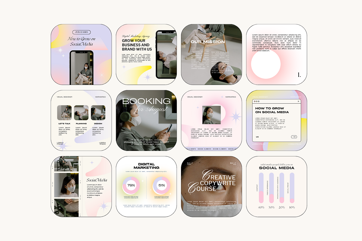 Retro Social Media Pack, a Social Media Template by marmaries