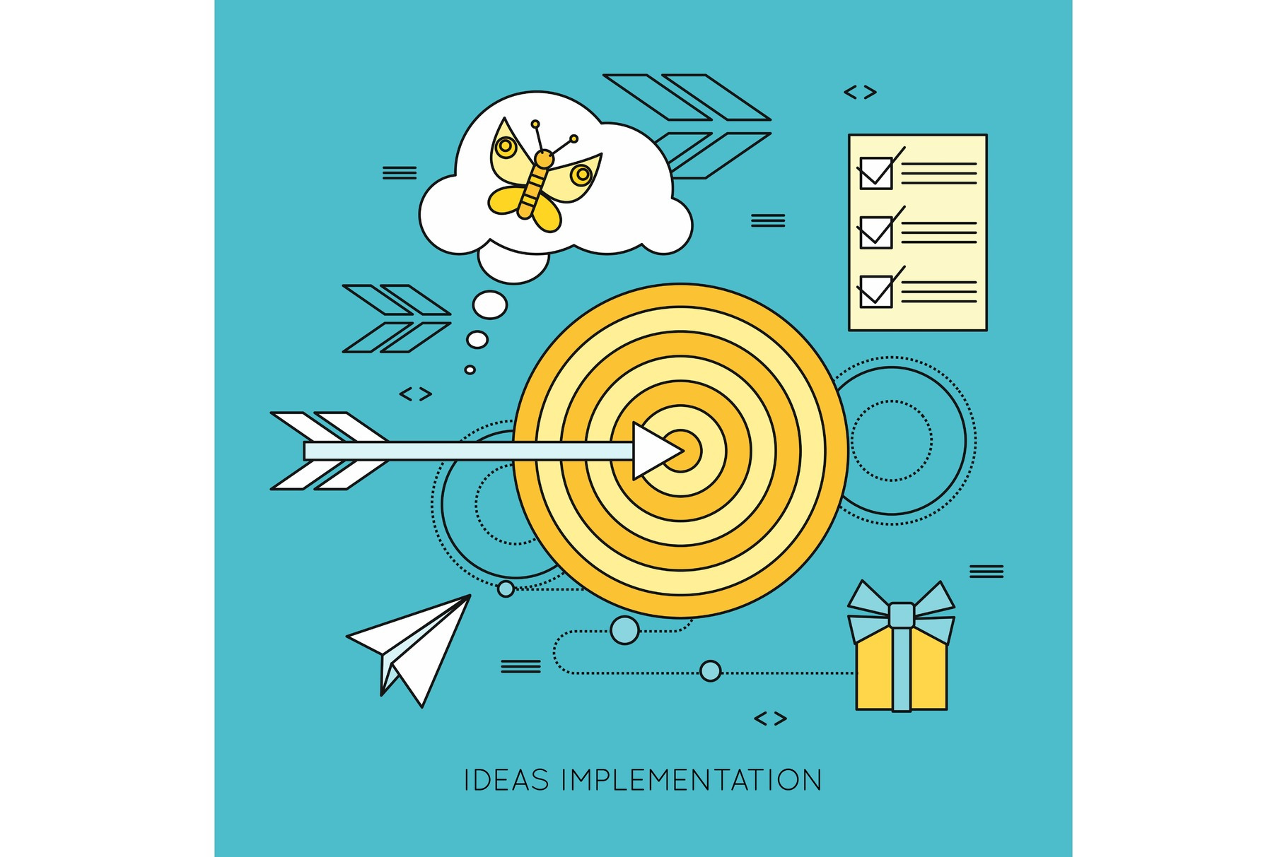 Ideas Implementation Background in, an Education Illustration by robuart