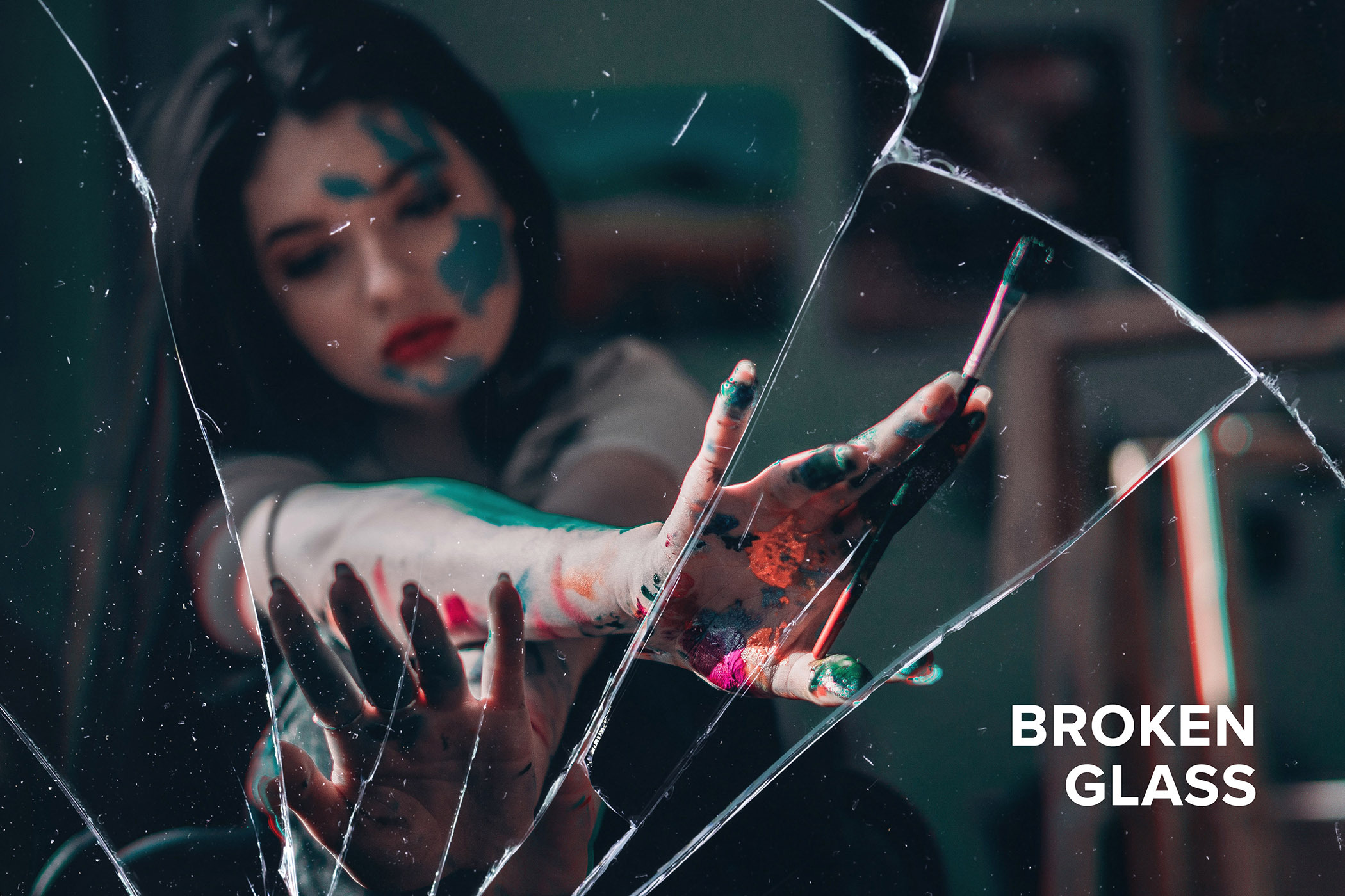 Shattered Glass Photo Effect, a Texture Graphic by Design Squad