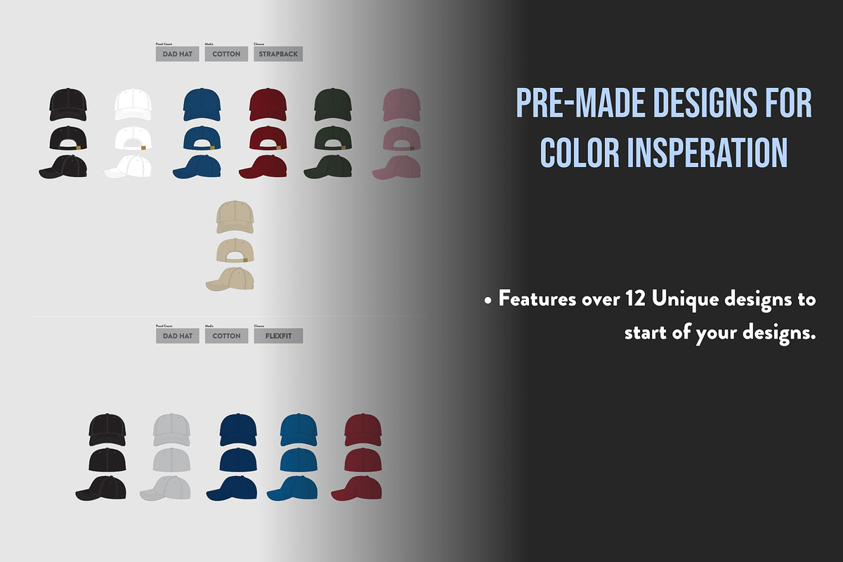 Hat Template - Dad Hat, a Hat Mockup by Template Haven | Creative Market