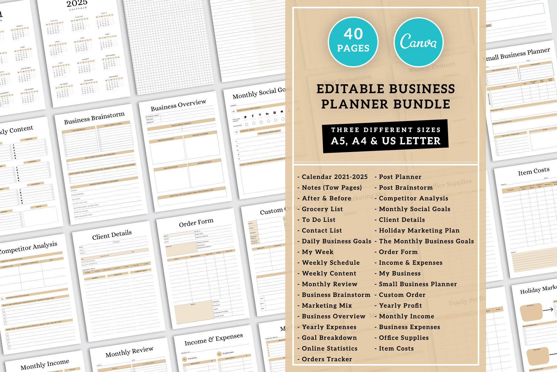 Fully Editable Business Planner, a Stationery Template by Amit Debnath