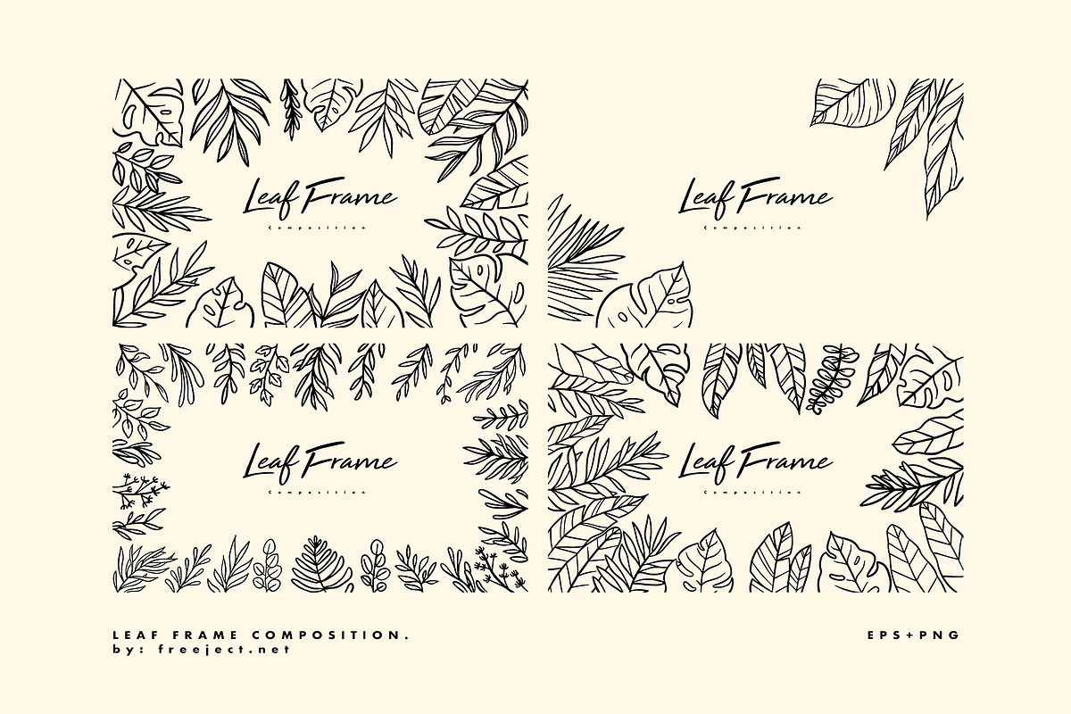 60+ Leaf Frame Composition Bundle, a Decorative Illustration by ...