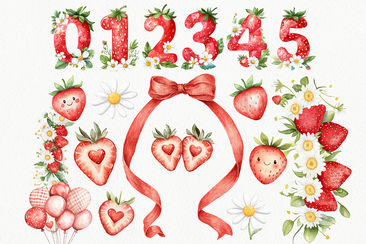 Berry Cute Strawberry Clipart, an Illustration by ClipArtCharm