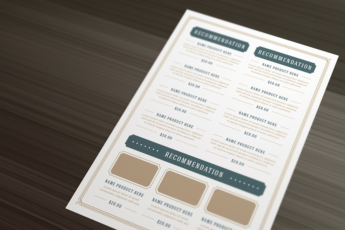 Restaurant Menu with Logo Design, a Brochure Template by Vasya Kobelev