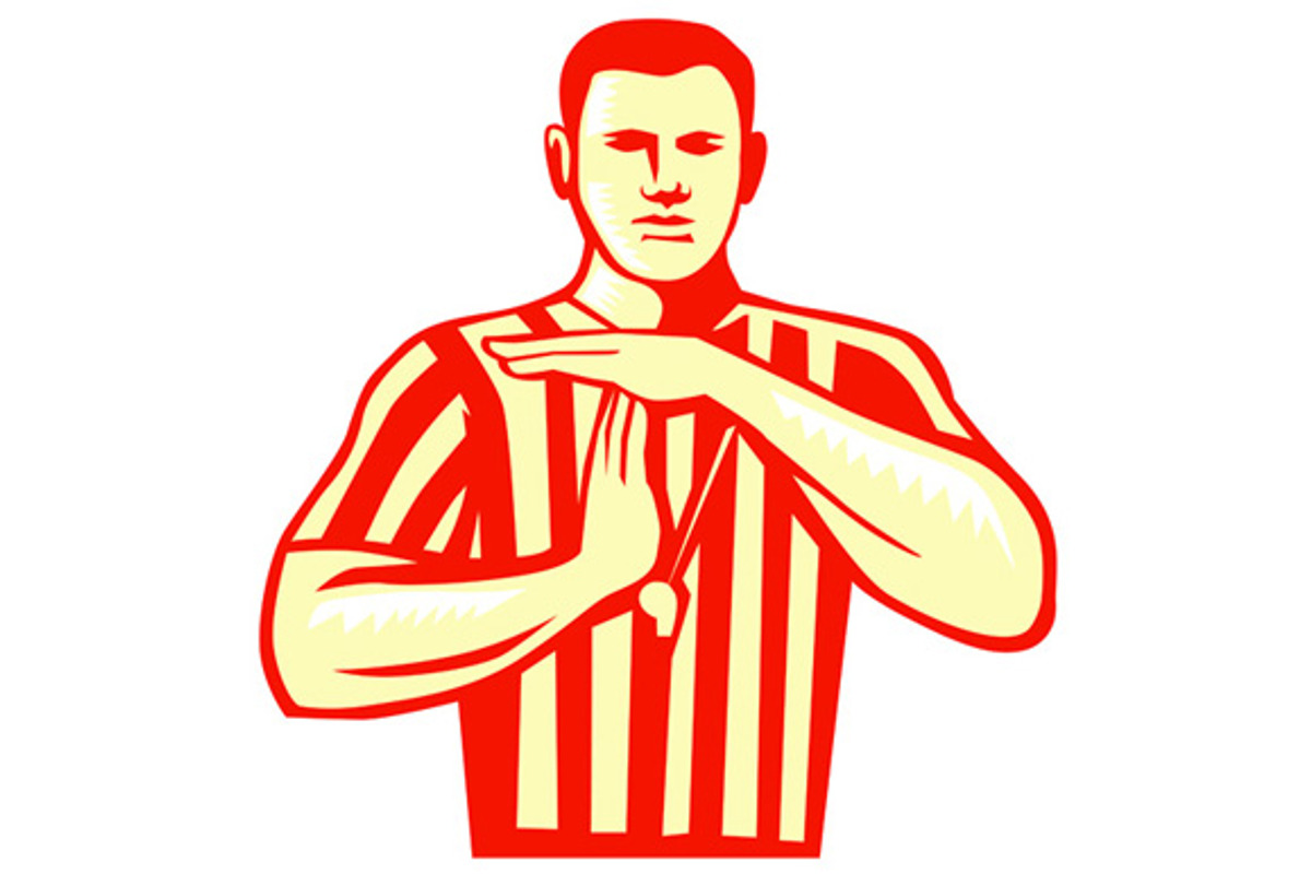 Basketball Referee Technical Foul Re, an Illustration by patrimonio