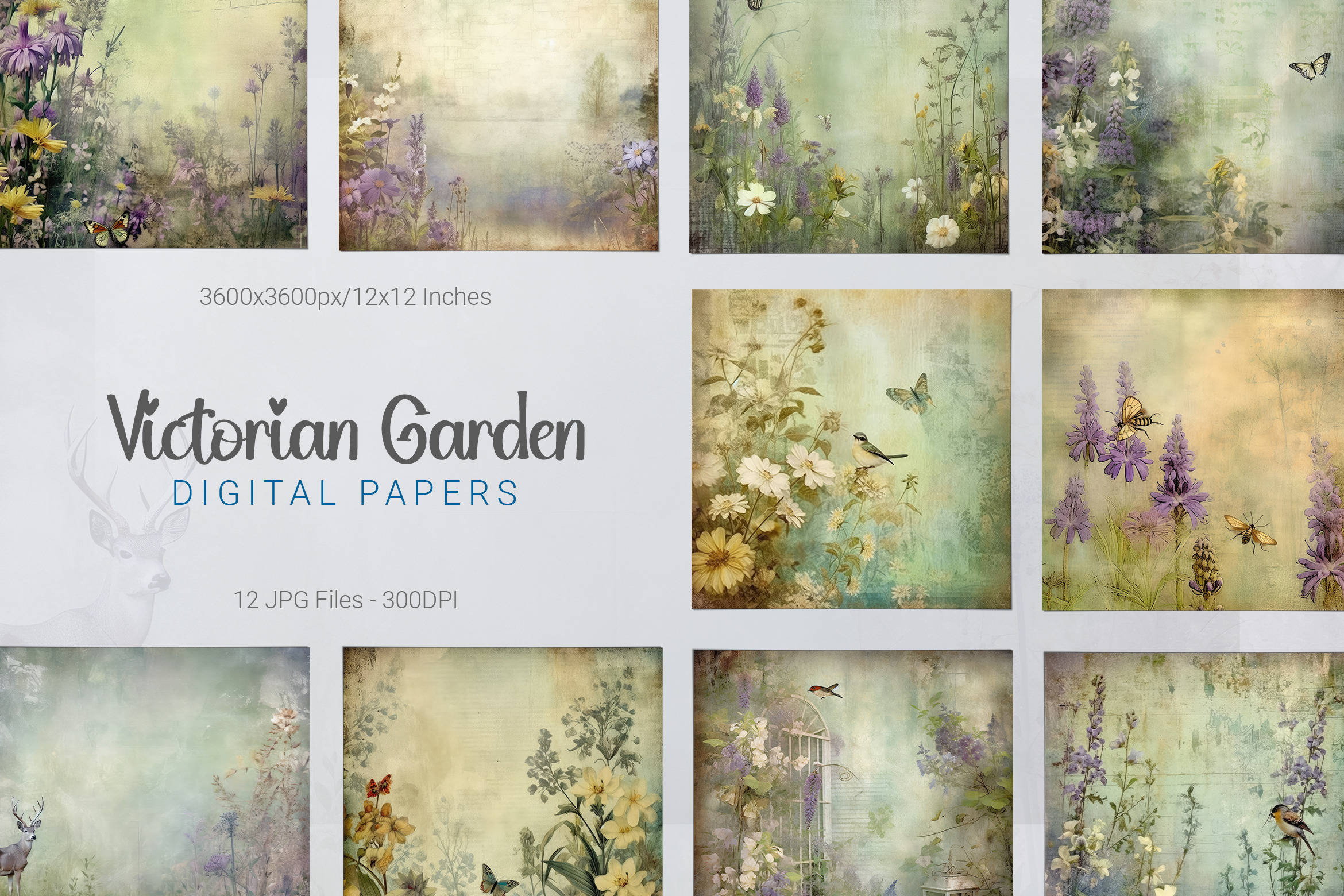 Victorian Garden Digital Papers