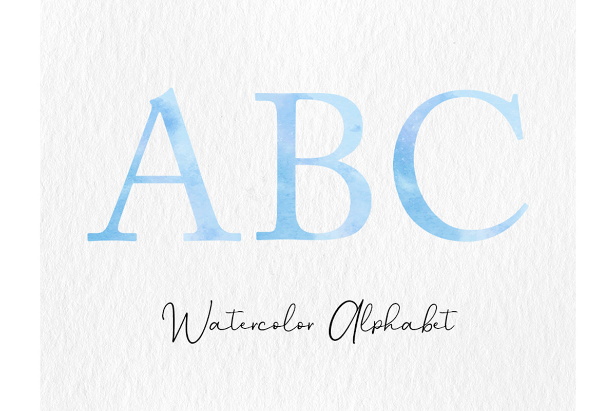 Blue Alphabet Clipart, PNGs, ABC, an Illustration by Wild Honey Design ...