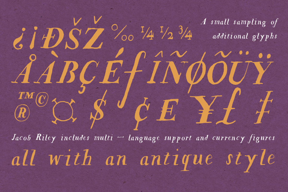 Jacob Riley, a Serif Font by Magpie Paper Works