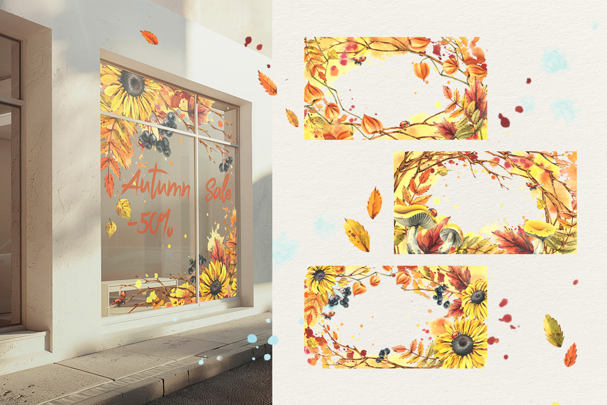 Autumn Botanical Watercolor Clip Art, a Seasonal Illustration by ...