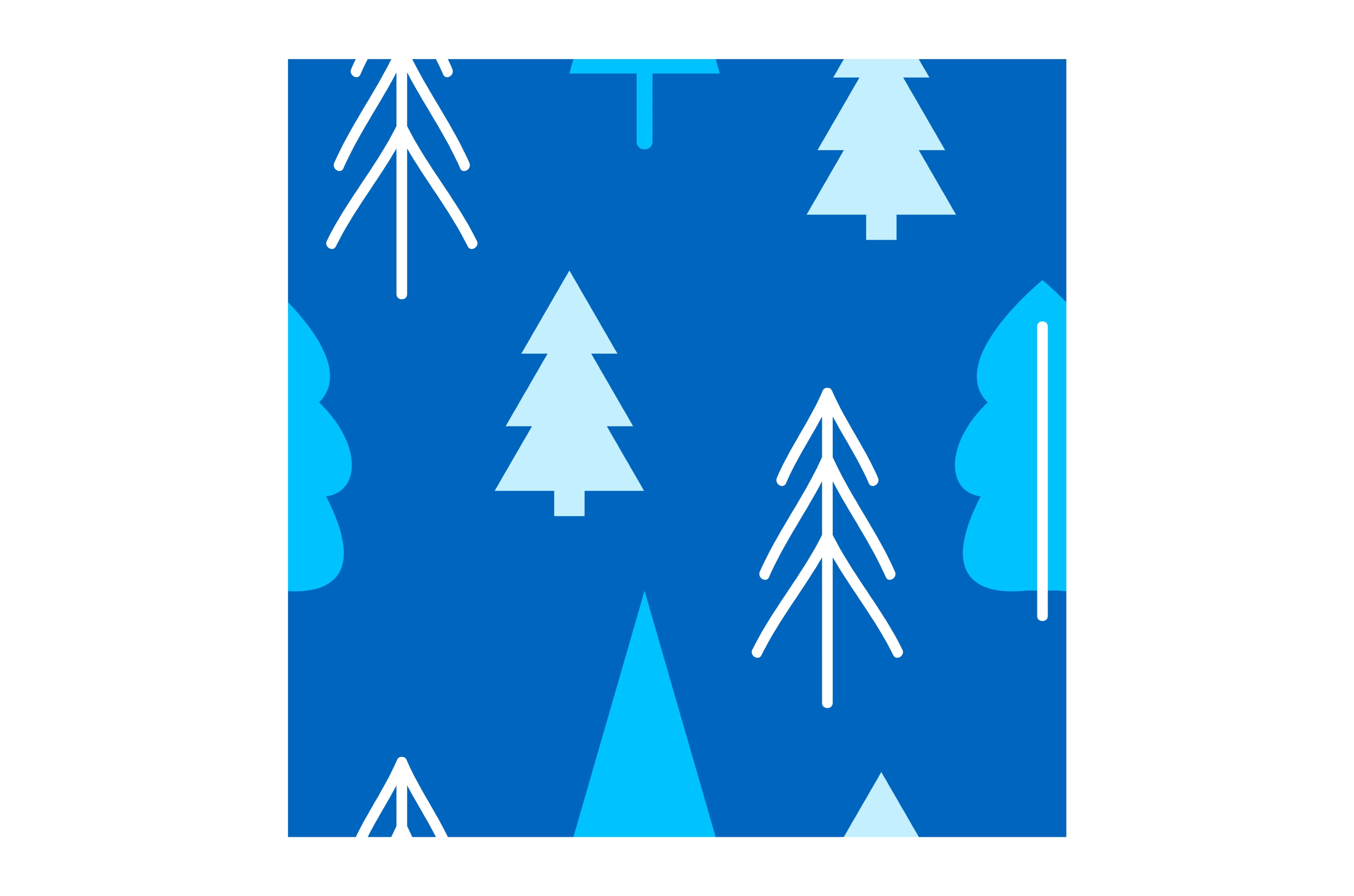 Blue background light blue trees, an Illustration by seahorsevector