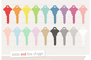House Key Clipart, an Illustration by Little Red Fox Shoppe