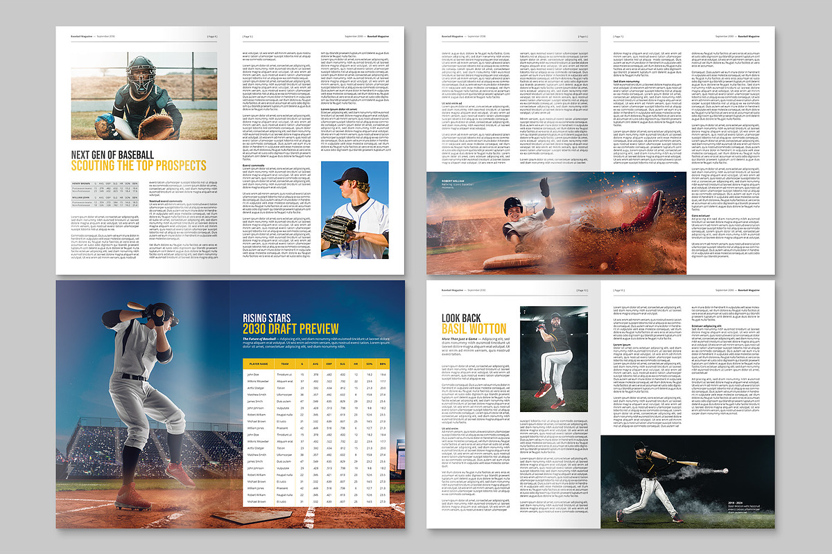 Baseball Magazine Template, a Magazine Template by BrandPacks