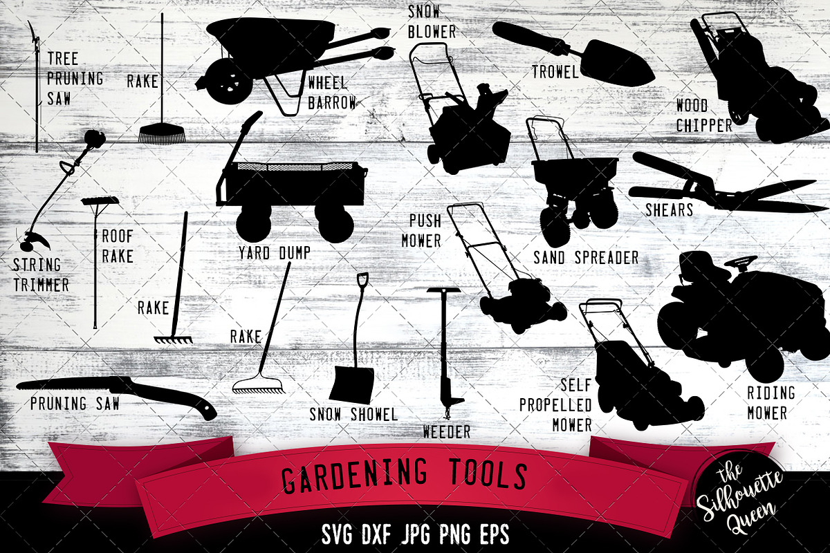 Gardening Tools Silhouette Vector, an Illustration by The Silhouette ...