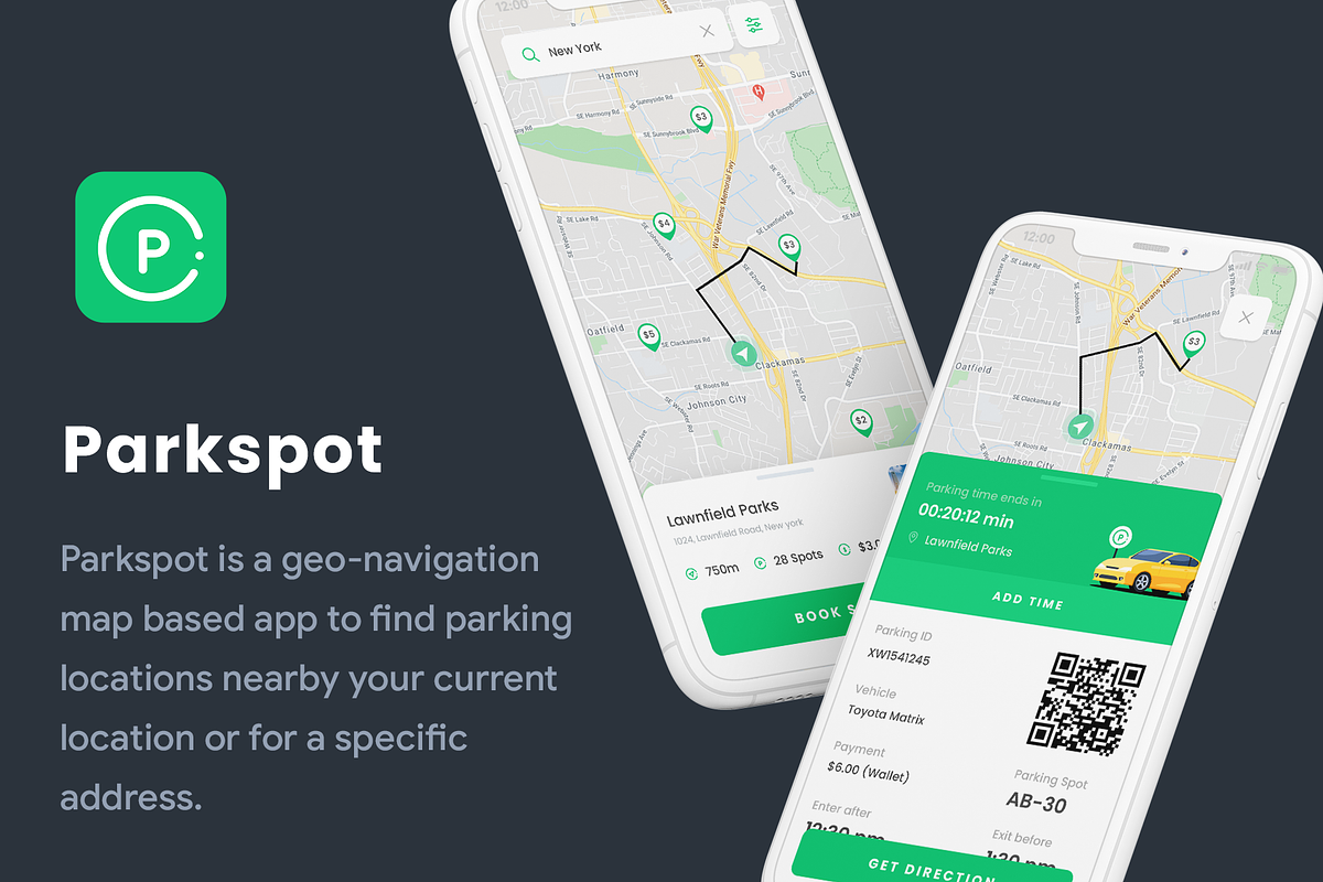 Parking Spot Booking App | Parkspot | Creative Market