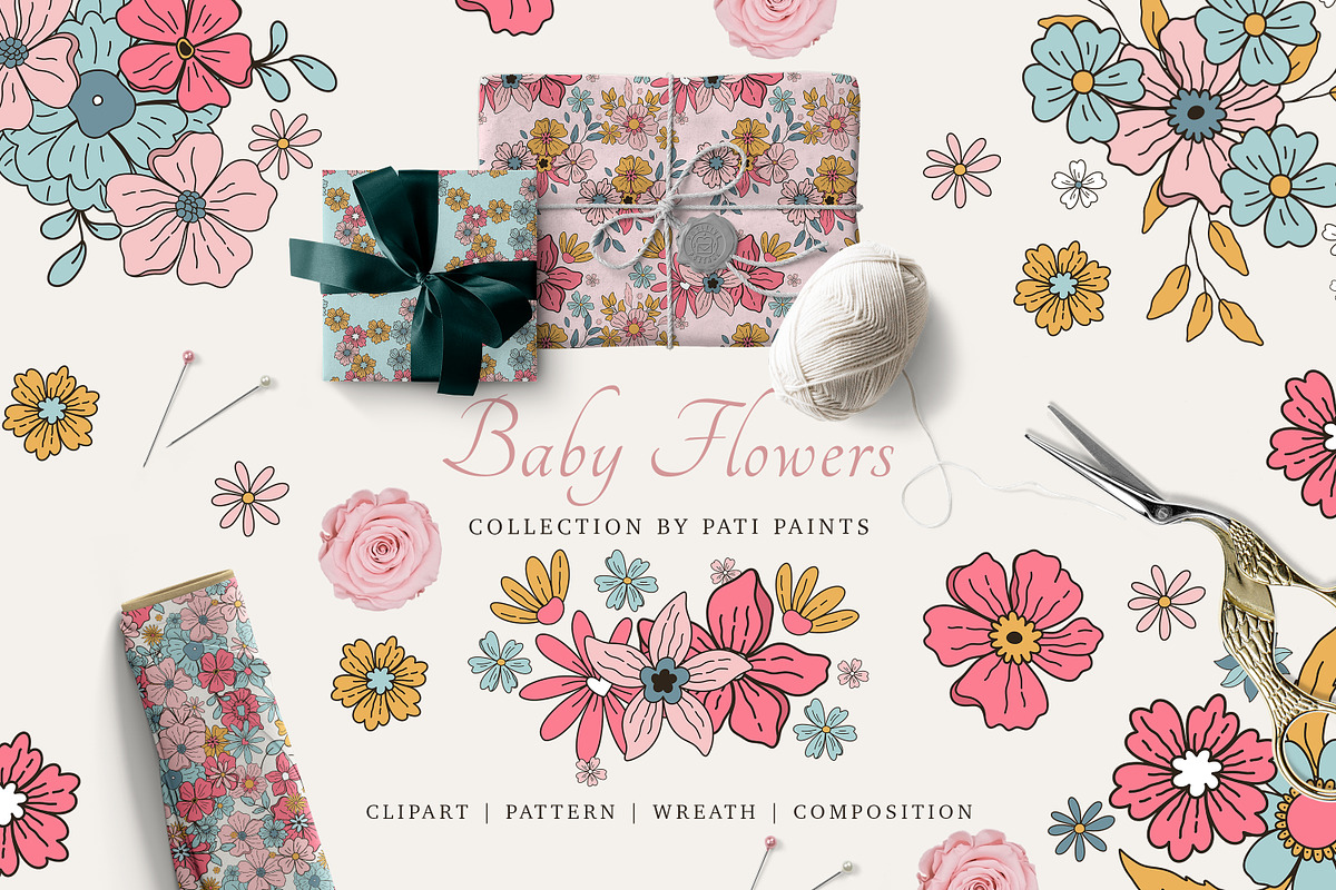 Baby Flowers Cute Vector Collection