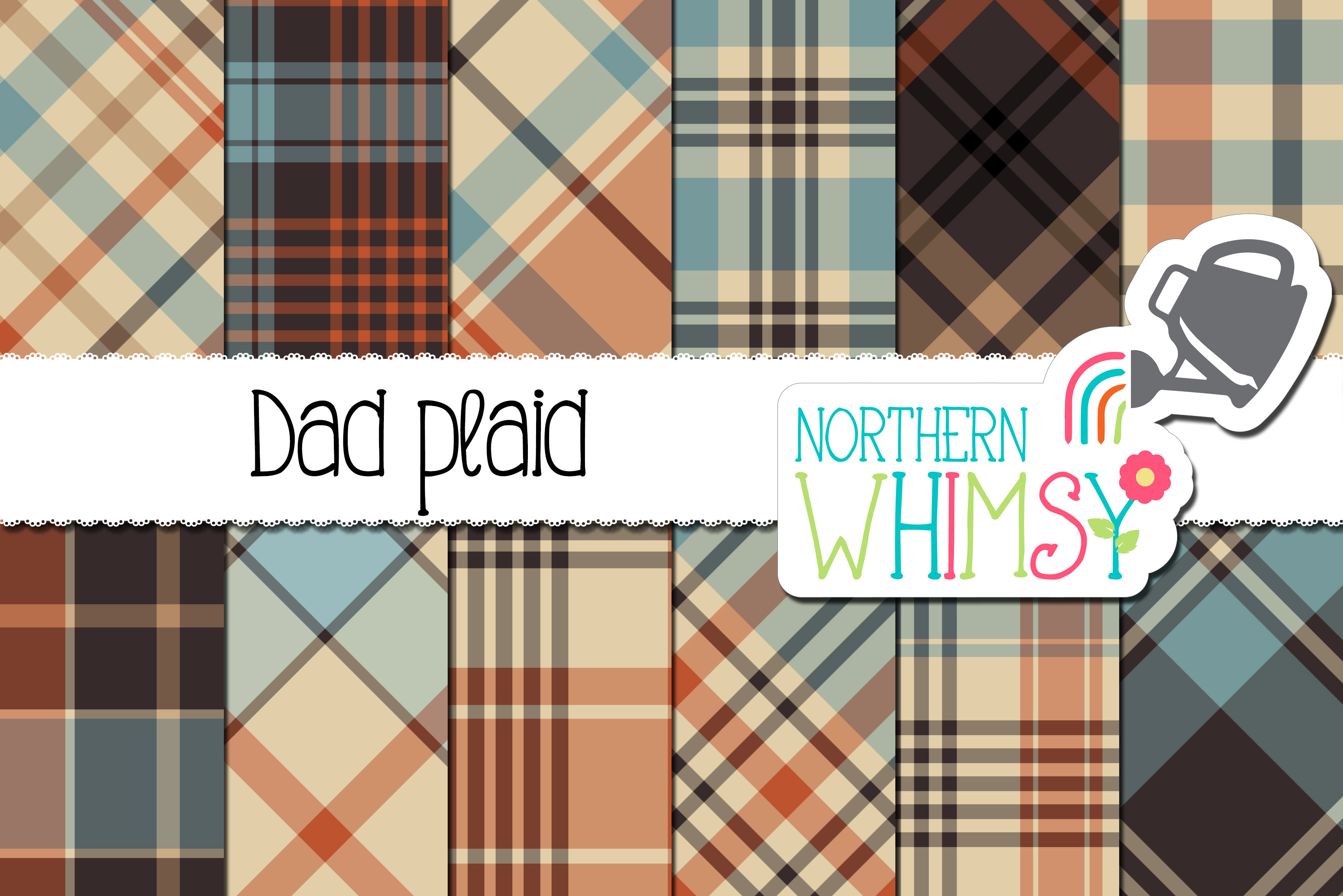 Dad Plaid - Blue and Brown, a Pattern Graphic by Northern Whimsy Design ...