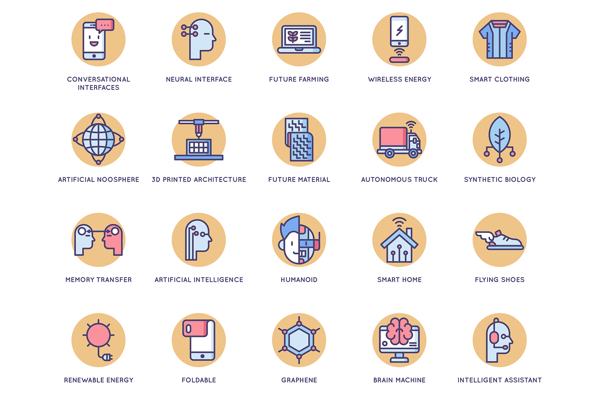 74 Futuristic Icons - Rounded, an Icon by Flat Icons