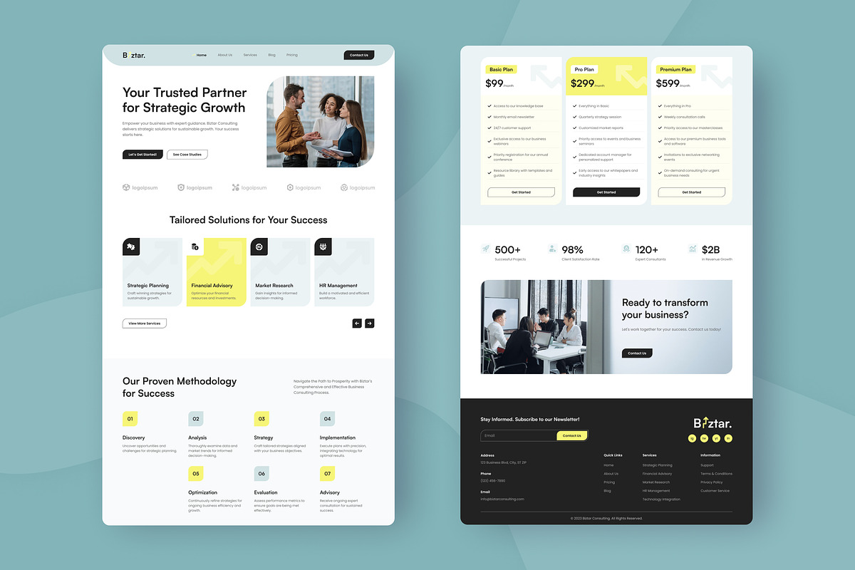 Business Consulting Landing Page, an UI Kit Template by peterdraw
