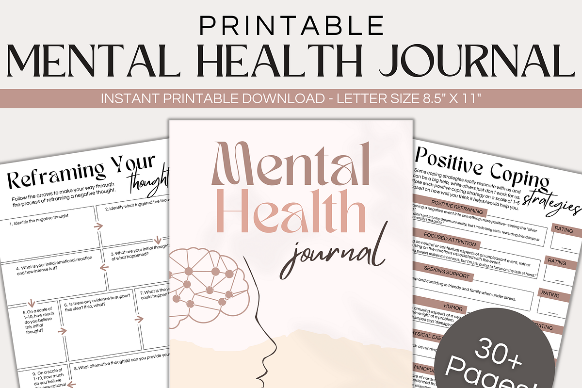 Printable Mental Health Journal PDF for Therapy